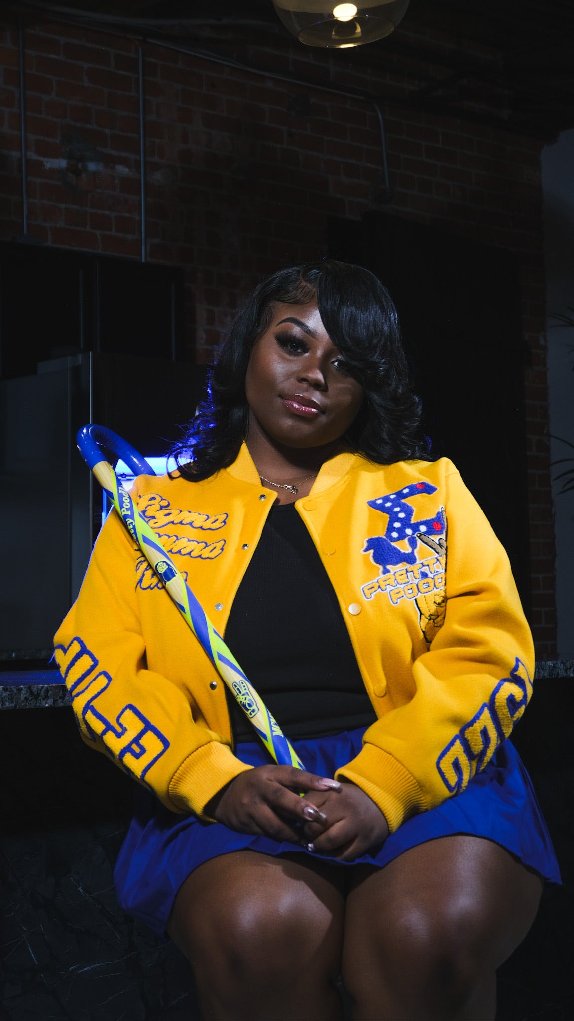 Yellow Gold Graffiti Sigma Gamma Rho Wool Crop Jacket – SHOPMYTM